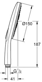 GROHE 26554LS0 - Ruční sprcha RAINSHOWER SMARTACTIVE 150 mm bílá