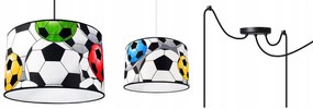 Dětské závěsné svítidlo Soccer Spider, 3x textilní stínítko se vzorem, (výběr ze 2 barev konstrukce)