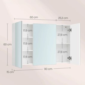 Autronic Nástěnná zrcadlová skříňka AZR-E1132 WT