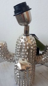 Stříbrná kovová stolní lampa Cactus -Ø 25*43 cm/ E27