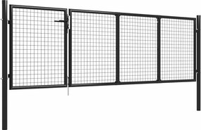 Zahradní brána ocelová 350 x 100 cm antracitová 144323