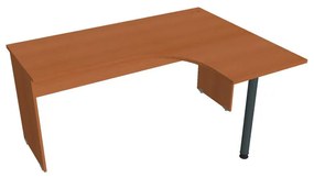 Stůl ergo levý 160*120 cm - Hobis Gate GE 60 L Dekor stolové desky: třešeň, Dekor lamino podnože: třešeň, Barva nohy: černá