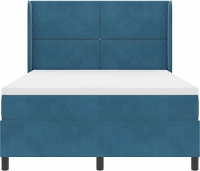 Postel s boxspringem s čelo Modrá 160 x 200 cm samet 3342072