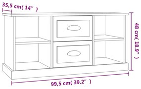 TV skříňka šedá sonoma 99,5 x 35,5 x 48 cm kompozitní dřevo - Default Title