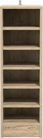 skříňka na boty, botník, 6 polic, dřevo, 92x36x32 cm, dub sonoma, Dekorino BB20260074