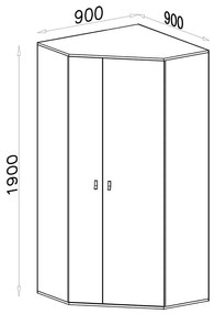 PLANET č | šatní skříň PL2 UNI provedení | 90 cm | černá/dub/béžová