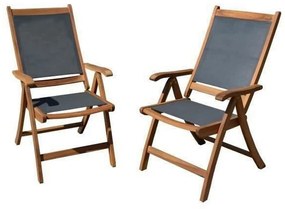 Zahradní židle, Akátové dřevo (2 kusy) (59 x 45,5 x 75,5 cm)