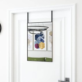 Zrcadlo na dveře černé 40 x 60 cm sklo a hliník 327406