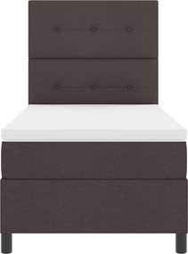 Postel s boxspringem s čelo Tmavě hnědá 80 x 200 cm textil 3339346