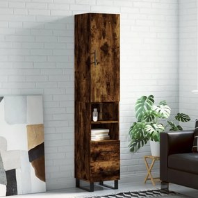 vidaXL Skříň highboard 34,5 x 34 x 180 cm kompozitní dřevo [3198939] Barva: kouřový dub