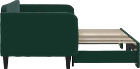 Válenda s přistýlkou tmavě zelená 90 x 200 cm samet 3197065