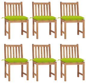 Zahradní židle 6 ks s poduškami masivní teak,  3073141