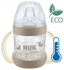 Kojenecká láhev na učení NUK for Nature s kontrolou teploty 6-18m hnědá Hnědá