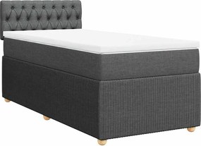 Box spring postel s matrací tmavě šedá 100 x 200 cm textil 3287375