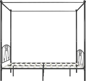 Rám postele s nebesy šedý kovový 200 x 200 cm 284446