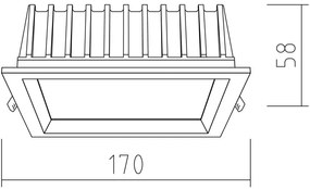 APLED - LED Podhledové SQUARE WOODLINE LED/12W/230V 3000K 17x17 cm jasan masiv