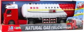 LEAN Toys Nákladní auto cisterna – čerpání vody, světla, zvuky, bíločervené