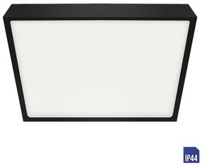 EMITHOR Stropní LED osvětlení do koupelny LENYS III, 24W, denní bílá, 24x24cm, hranaté, černé 49049