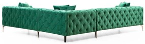 Designová rohová sedačka Rococo zelená - levá