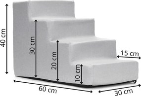 Schůdky pro psa 60x30x40 cm SPRINGOS PA0339 světle šedé