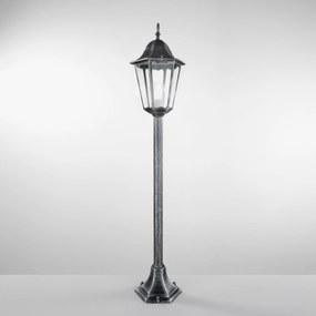 FAN LANT-FIRENZE/P1 Sloupkové svítidlo FIRENZE černá/stříbrná, 1xE27, IP44, 104 x 21 x 21 cm - FANEUROPE
