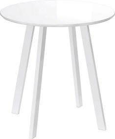 HOMCOM Jídelní stůl Kulatý kuchyňský stůl, odkládací stolek, jídelní stůl, zkosené nohy, bílý, 72x72x75cm| Aosom