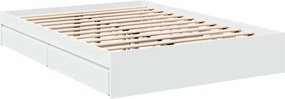 Rám postele se zásuvkami bílý 140 x 190 cm kompozitní dřevo 3280685