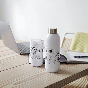 Stelton Nerezová lahev Keep Cool White Moomin 750 ml, bílá barva, kov