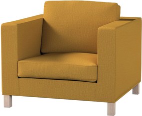 Potah na křesko IKEA Karlanda, krátký barva žlutá látka pletený vzor