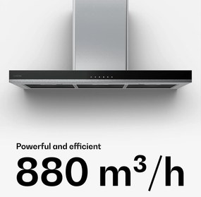 Klarstein Verosteel digestoř, Elegantní, minimalistická, výkonná, Energetická třída A++, 881,6 m³/h, 90 cm