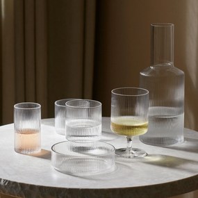 FERM LIVING Malé skleničky Ripple, Clear, sada 4 kusů