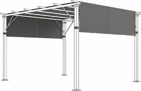 Outsunny Sada 2 skládacích pergolových náhradních plachet 4,9 x 1,2 m pro pergolu 3 x 3 m, polyesterová látka, tmavě šedá, UV ochrana