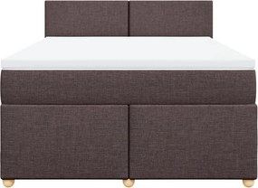 Box spring postel s matrací tmavě hnědá 140x200 cm textil 3288999
