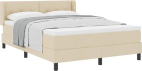 Postel s boxspringem s čelo Krémová 190 x 140 cm textil 3341102