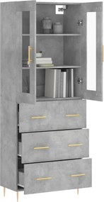 Skříň highboard betonově šedá 69,5x34x180 cm kompozitní dřevo 3198397