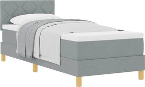 Postel s boxspringem s polštářem Světle šedá 80 x 200 cm textil 3338951