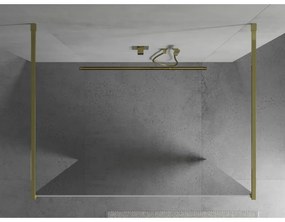 Mexen Kioto volně stojící sprchová zástěna 100 x 200 cm, Zrcadlo, Zlatá - 800-100-002-50-50