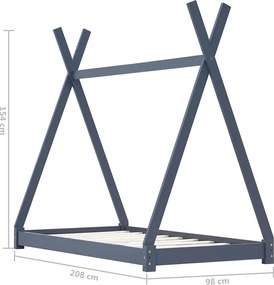 vidaXL Rám dětské postele masivní borové dřevo 90 x 200 cm [283363] Barva: Hnědá