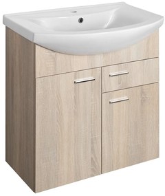 Aqualine Aqualine, ZOJA umyvadlová skříňka 71,5x74x34cm, dub platin, 51175