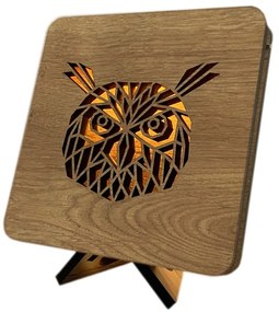 Li-Go "Hlava sovy" lampa 19x19cm provedení povrchu: ořech
