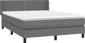Box spring postel s matrací šedá 140x200 cm umělá kůže 3130725