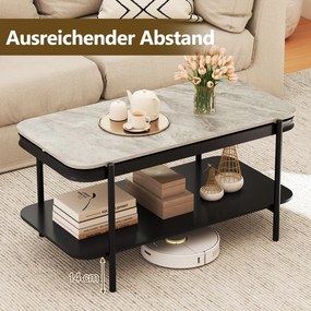 Costway Obdélníkový konferenční stolek Moderní Accent Table Grey