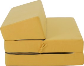 Skládací matrace/křeslo, 2v1, žlutá, VEDIS