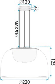 Závěsný LED lustr APP1690-1PC B čirý/neutrální bílá