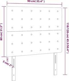 Čelo postele s LED tmavě modré 90x5x118/128 cm samet 3122898