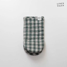 Lněná kuchyňská rukavice Forest Green Gingham – Linen Tales