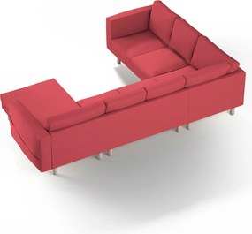 Potah na pohovku IKEA Norsborg rohová, 5-místná se šezlongem barva červená látka pletený vzor