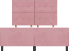 Postel s boxspringem s čelo Růžová 160 x 200 cm samet 3344956