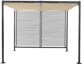 Zahradní hliníková pergola se zatahovací střechou Goleto H300 hnědá 3 x 3 x 2,23 m