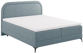 OnaDnes -20% Světle modrá čalouněná dvoulůžková postel boxspring Cosmopolitan Design Eclipse 160 x 200 cm
